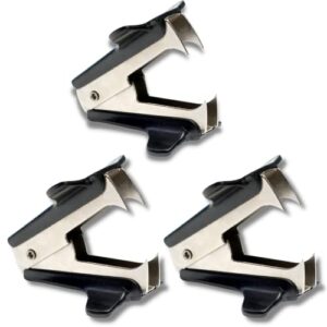 staple remover tool, staple puller remover, jaw style black for school, home, office pack of 3