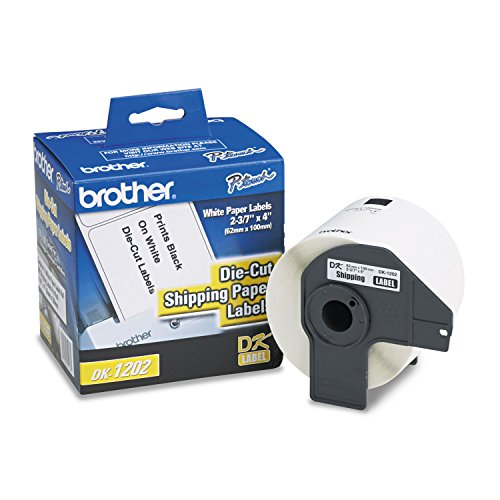 Brother Dk1202 Die-Cut Shipping Labels, 2-2/5-Inch X 3-9/10-Inch, White, 300/Roll