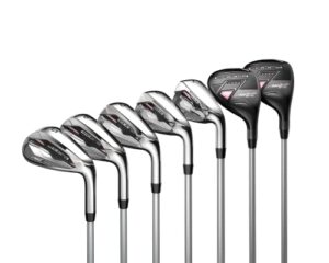 cobra golf 2022 air x iron combo set (women’s, right hand, cobra ultralite, ladies flex, 5-sw), chrome-lilac