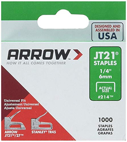 Arrow Fastener 214 15 Pack 1/4in. JT21 Light Duty Staple, 1,000 Staples per Pack