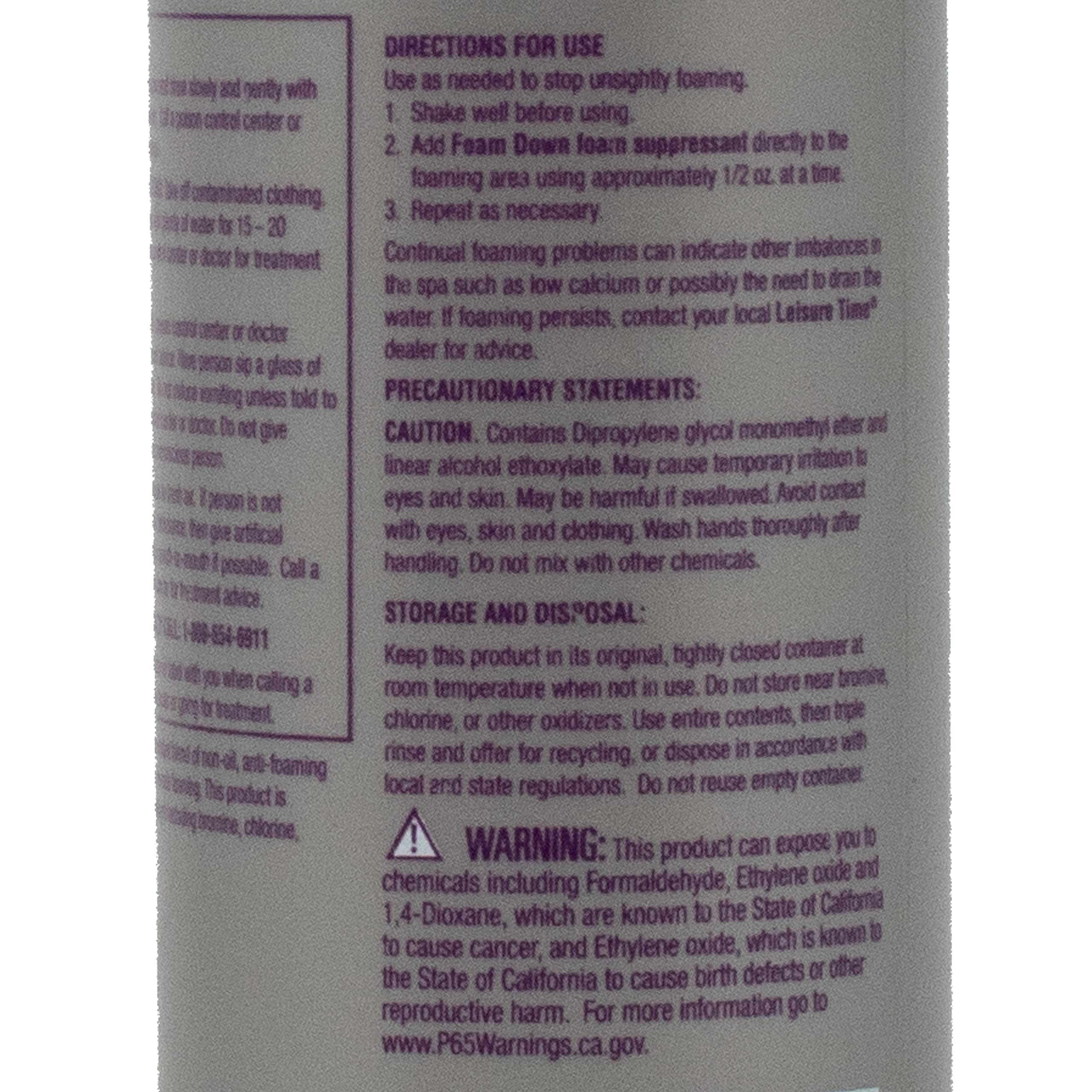 Leisure Time H Foam Down Spa and Hot Tub Clarifier, 16 fl oz