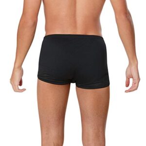 Speedo Men's Swimsuit Square Leg Poly Mesh Training Suit, Speedo Black, 30