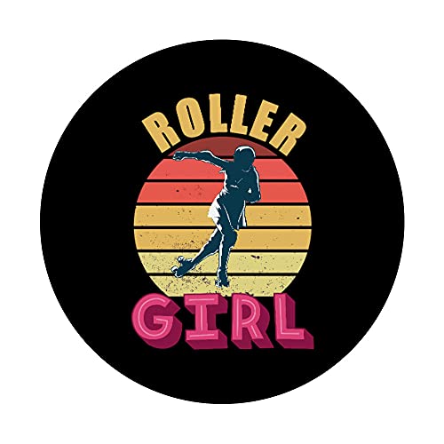 Roller Girl Retro Vintage Skating 70s 80s Roller Derby Gift PopSockets Swappable PopGrip