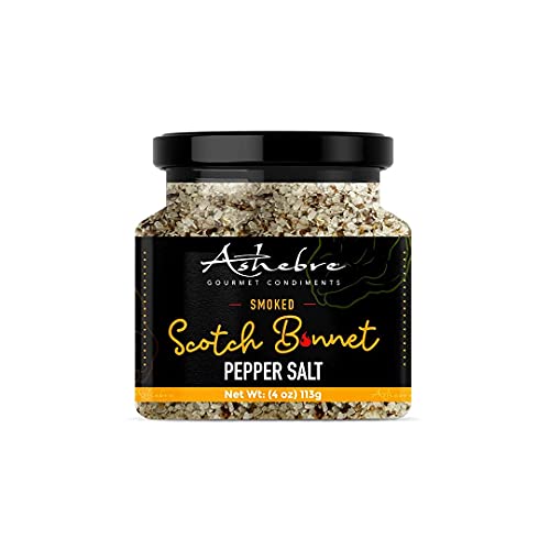 Ashebre Scotch Bonnet Pepper Salt, Gluten-Free, Delicious on Meat, Seafood, Chicken and Vegetables - Made with Jamaican Scotch Bonnet Peppers and Kosher Salt