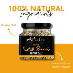 Ashebre Scotch Bonnet Pepper Salt, Gluten-Free, Delicious on Meat, Seafood, Chicken and Vegetables - Made with Jamaican Scotch Bonnet Peppers and Kosher Salt