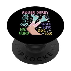 roller derby hit like a girl – roller skating skates lover popsockets swappable popgrip