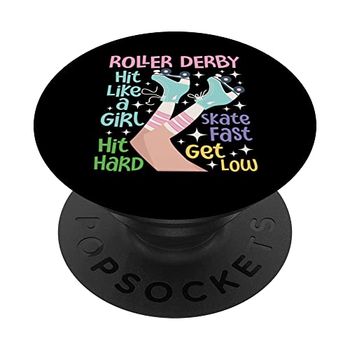 Roller Derby Hit Like A Girl - Roller Skating Skates Lover PopSockets Swappable PopGrip