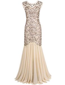 prettyguide women ‘s 1920s art deco sequin gatsby formal evening prom dress l champagne