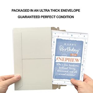 Birthday Card For Nephew | Made in America | Eco-Friendly | Thick Card Stock with Premium Envelope 5in x 7.75in | Packaged in Protective Mailer | Prime Greetings