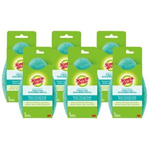 scotch-brite non-scratch tub & tile scrubber refill pads, pack of 6