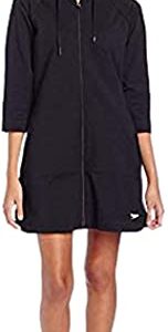 Speedo Women's Uv Cover Up Aquatic Quarter Sleeve Robe Solid Speedo Black, Large