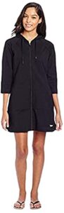 speedo women’s uv cover up aquatic quarter sleeve robe solid speedo black, large