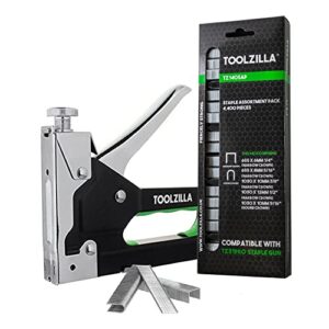 TOOLZILLA Staple Assortment Pack, 4,400 Pieces, Variety of Staples for Staple Gun, Stapler and Staples, Including Narrow Crown and Round Crown for Every Job, TOOLZILLA Replacement Staples for Home DIY