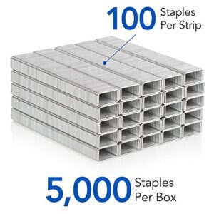 Swingline Staples, Heavy Duty, 1/4" Length, 25 Sheet Capacity, 100/Strip, 5000/Box, 1 Pack (79394), Silver