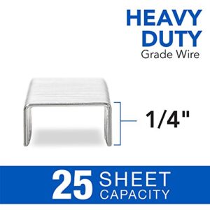 Swingline Staples, Heavy Duty, 1/4" Length, 25 Sheet Capacity, 100/Strip, 5000/Box, 1 Pack (79394), Silver