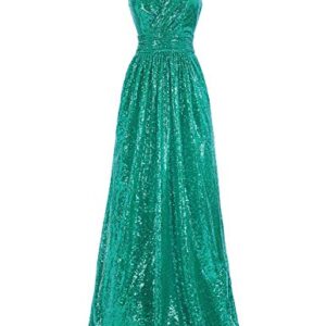 Kate Kasin Women Sleeveless Sequines Bridesmaid Dresses Empired Waist Green USA4 KK199-6