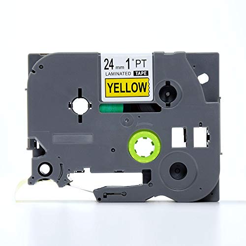 IDIK 1PK Black on Yellow Standard Laminated Label Tape Compatible for Brother P-Touch TZe-651 TZ651 TZe651(24mm x 8m)