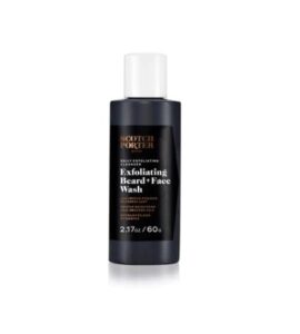 scotch porter exfoliating beard wash & face cleanser for men, travel friendly | formulated with non-toxic ingredients, free of parabens, sulfates & silicones | vegan | 2.17 oz bottle