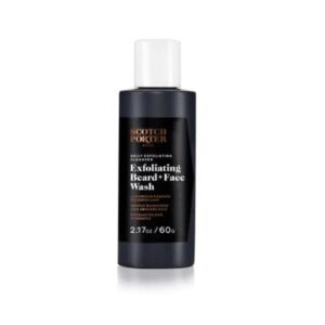 Scotch Porter Exfoliating Beard Wash & Face Cleanser for Men, Travel Friendly | Formulated with Non-Toxic Ingredients, Free of Parabens, Sulfates & Silicones | Vegan | 2.17 oz Bottle