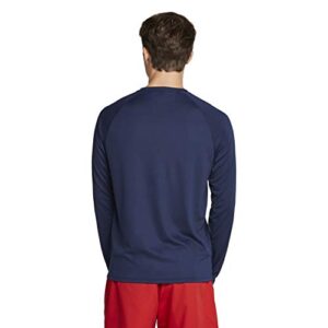 Speedo Men's Uv Swim Shirt Easy Long Sleeve Regular Fit Peacoat, Large