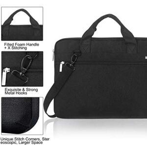 Voova Laptop Sleeve Case Bag Compatible with Macbook Air/Pro 13.3 M2, MacBook Pro 14 M1, 13.5 Surface Laptop 4/3, 13-14 Inch Dell XPS Hp Acer Asus Chromebook Computer Carry Briefcase with Strap,Black