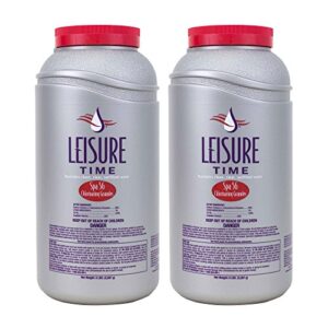 Leisure Time E5-02 Spa 56 Chlorinating Granules for Spas and Hot Tubs, 5-Pounds, 2-Pack & D-02 Gon Hot Tub Metal Remover, 2-Pack