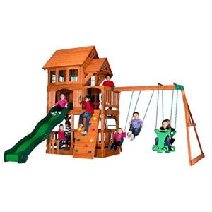 backyard discovery liberty ii all cedar wood playset swing set