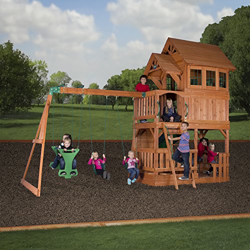 Backyard Discovery Liberty II All Cedar Wood Playset Swing Set