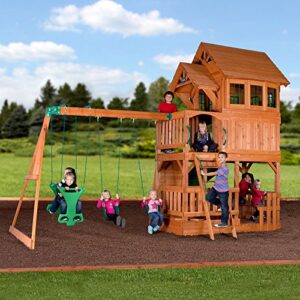 Backyard Discovery Liberty II All Cedar Wood Playset Swing Set