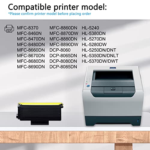 HIYOTA TN-580 TN580 Black Toner Cartridge 8-Pack Compatible Replacement for Brother TN580 HL-5240 5370DW/DWT MFC-8460N 8470DN 8480DN 8660DN 8670DN 8680DN DCP-8060 8065DN Series Printer-High Yield