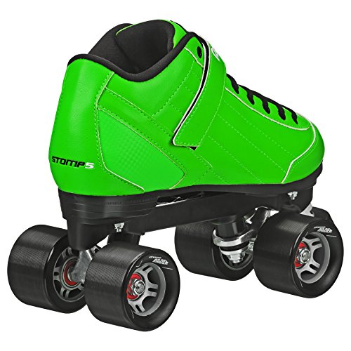 Stomp Factor 5 Black Quad Skates Color Green Size 4