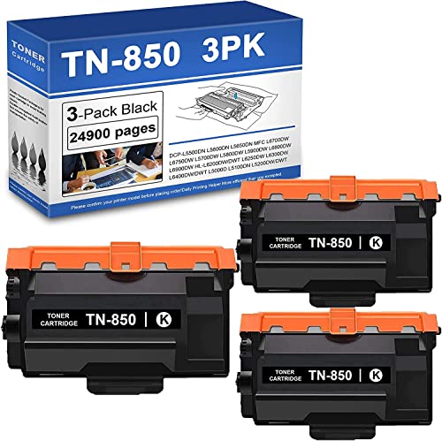 TcxLink (3 Pack) TN-850 TN850 High-Yield Toner Cartridge Replacement for Brother TN850 DCP-L5500DN MFC-L6700DW MFC-L5700DW HL-L6200DW/DWT Printer Toner.