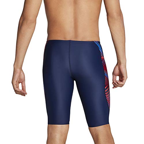 Speedo Men's Standard Swimsuit Jammer Powerflex Printed Team Colors, Coded Red/White/Blue, 22