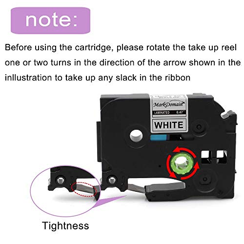 MarkDomain Compatible Label Tape Replacement for Brother TZe-231 TZe-131 Laminated P Touch Label Maker Tape, 0.47" x 26.2'(12mm x 8m), Black on White & Clear (4+6 Pack)