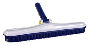 aqua ez 16-in rubber bristled pool wall brush safe for vinyl, fiberglass, plaster and concrete surfaces