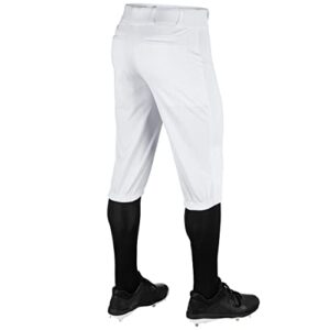 CHAMPRO Triple Crown Knicker Style Youth Baseball Pants in Solid Color with Reinforced Sliding Areas, White, Youth Large