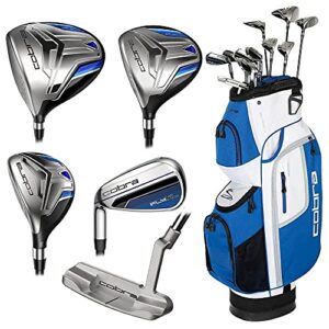 cobra golf fly-xl complete golf set-graphite rh cart bag, blackblue