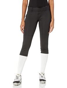 champro women’s tournament traditional low-rise polyester softball pant, medium, black