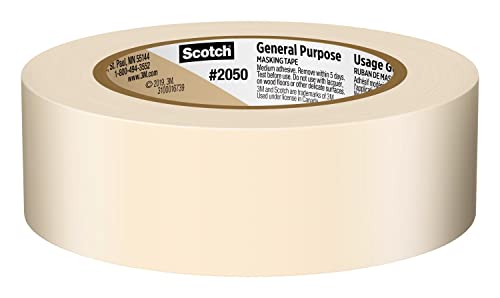 Scotch General Purpose Masking Tape, Tan, Tape for Labeling, Bundling and General Use, Multi-Surface Adhesive Tape, 1.41 Inches x 60 Yards, 1 Roll