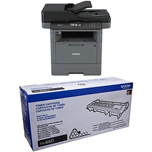 Brother MFCL5900DW Business Laser All-in-One with Advanced Duplex with Brother Printer TN660 High Yield Toner