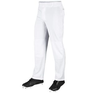 champro youth mvp open bottom relaxed fit baseball pant, white, medium