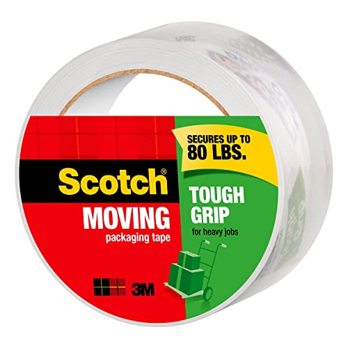 Scotch Tough Grip Moving Packaging Tape, 1 Roll, 1.88" x 54.6 Yards (3500)