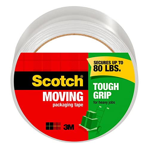 Scotch Tough Grip Moving Packaging Tape, 1 Roll, 1.88" x 54.6 Yards (3500)