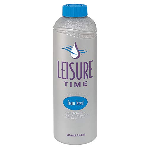 LEISURE TIME 30241A Foam Down Cleanser for Spas and Hot Tubs, 32 fl oz & Time 12X1QT Enzyme Simple Care for Spas and Hot Tubs, 32 fl oz