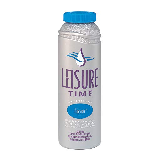 LEISURE TIME 30241A Foam Down Cleanser for Spas and Hot Tubs, 32 fl oz & Time 12X1QT Enzyme Simple Care for Spas and Hot Tubs, 32 fl oz