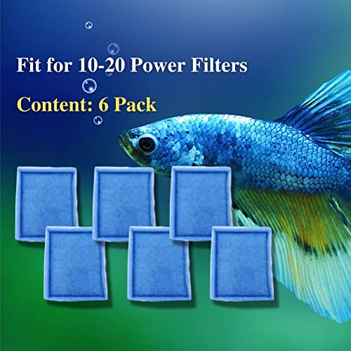 LeadCon 6 Pack Replacement Aquarium Filter Cartridge, Fit for Aqua-Tech 10-20 Gallon Power Filters, for Aqua-Tech EZ-Change #2 Fish Tank Filters