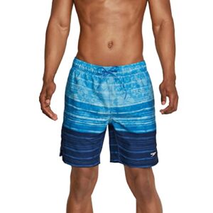 speedo men’s standard swim trunk mid length redondo floral, reign peacoat, large