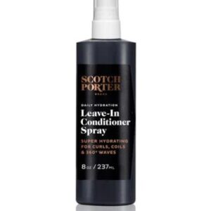 Scotch Porter Leave-in Conditioner Spray: Men's Daily Hydration Leave-In Beard & Hair Conditioner Spray Coconut, Avocado, & More | 8oz Bottle with Pump Spray