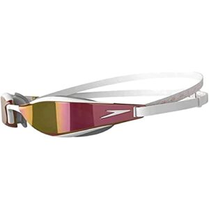 speedo fastskin hyper elite mirror, unisex adult, one size, white gold