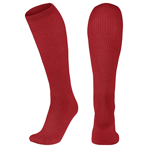 CHAMPRO Standard Multi-Sport Athletic Compression Socks for Baseball, Softball, Football, and More, Scarlet, Small